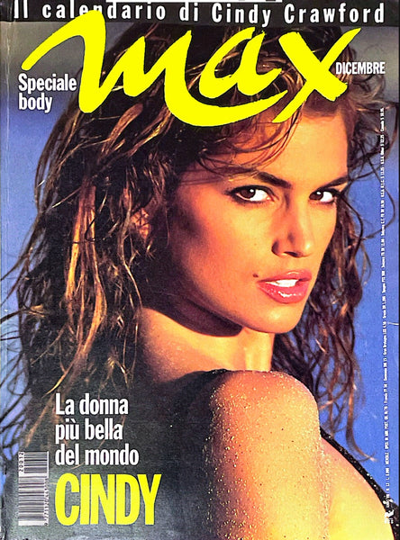 MAX Magazine Italia December 1992 CINDY CRAWFORD + POSTER Goldie Hawn