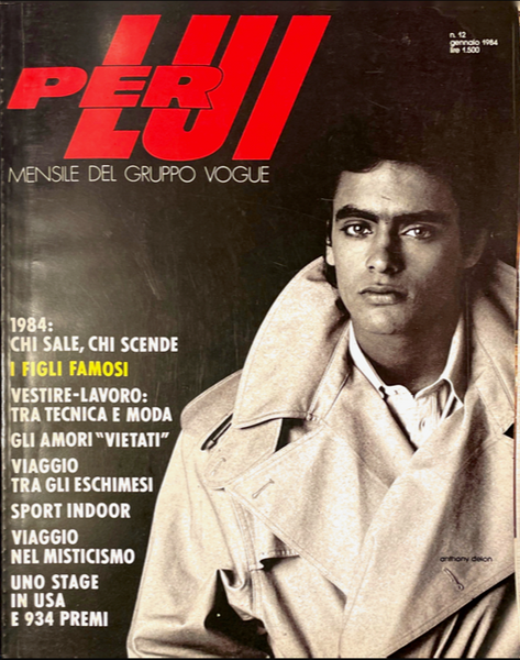 PER LUI Magazine January 1984 ANTHONY DELON Neil Kirk FRANCOIS DECONNI