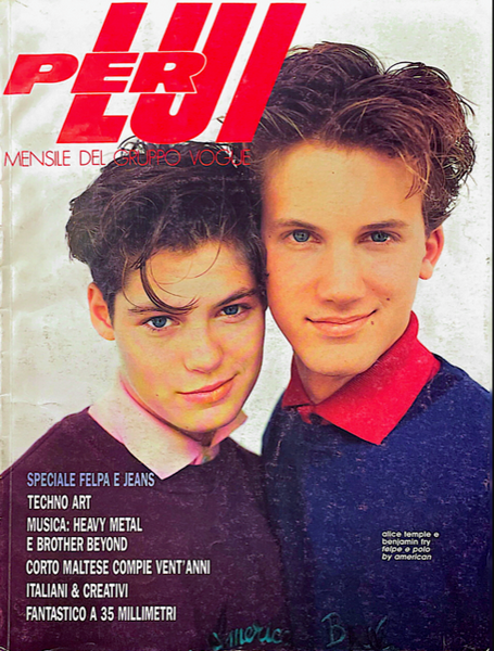 PER LUI Magazine September 1987 ALICE TEMPLE Benjamin Fry NAOMI CAMPBE
