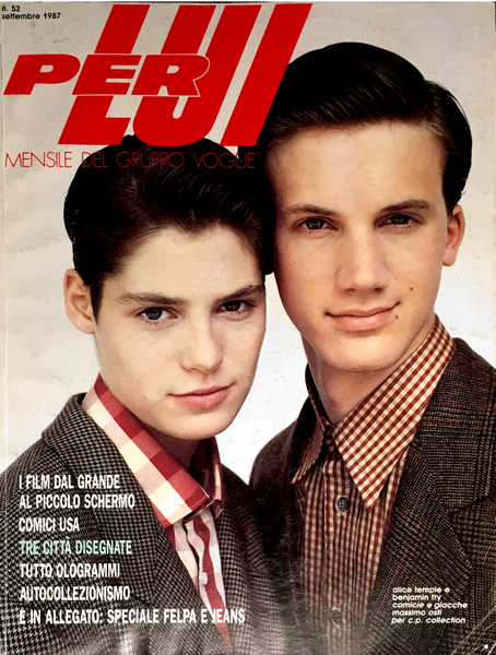 PER LUI Magazine September 1987 ALICE TEMPLE Benjamin Fry MARIO TESTIN