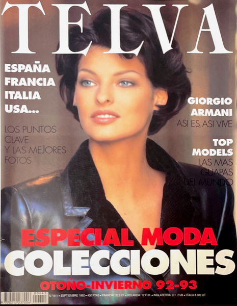 TELVA Magazine September 1992 LINDA EVANGELISTA Patricia Velasquez ALD