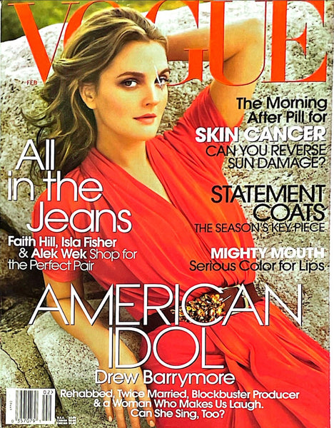 VOGUE Magazine US February 2006 DREW BARRYMORE Gemma Ward LILY DONALDS