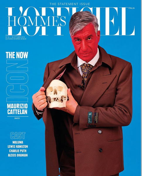 L'OFFICIEL HOMMES Italia Magazine October 2019 MAURIZIO CATTELAN Malum