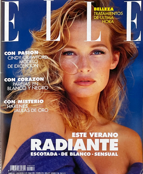 ELLE Magazine Spain July 1991 ESTELLE LEFEBURE Cindy Crawford