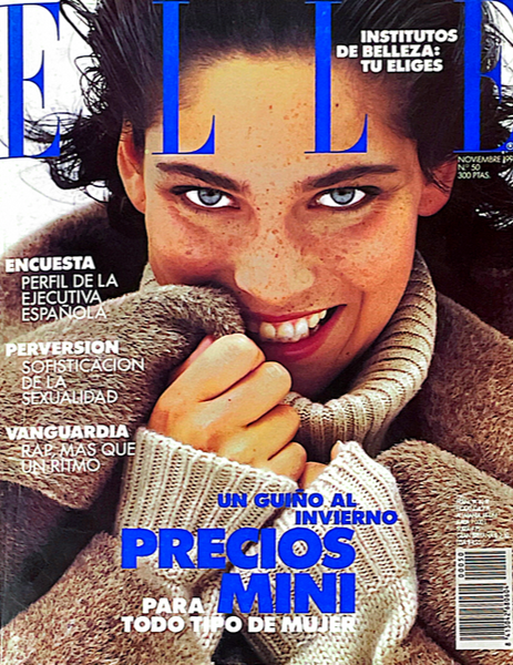 ELLE Magazine Spain November 1990 CARMEN SCHWARZ Angie Everhart EMMA S