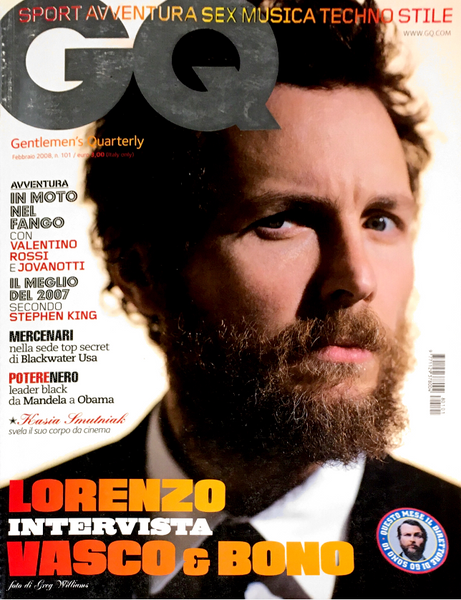 GQ Italia Magazine February 2008 LORENZO Kasia Smutniak BONO VOX Satos