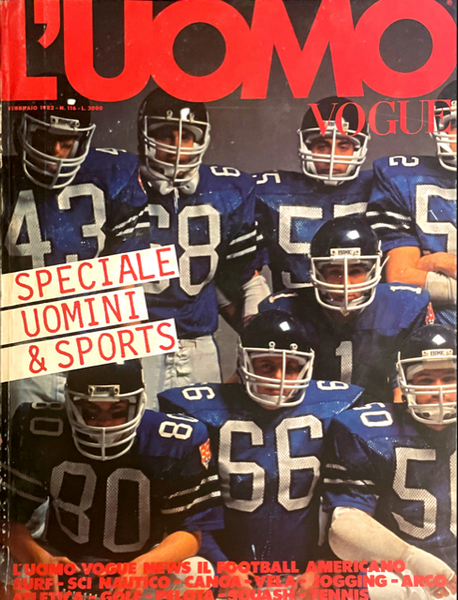 L'UOMO VOGUE Magazine February 1982 SEAMAN MILANO Speciale Uomini & Sp