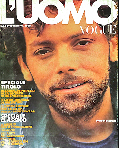 L'UOMO VOGUE Magazine October 1977 PATRICK DEWAERE Aldo Fallai OLIVIER