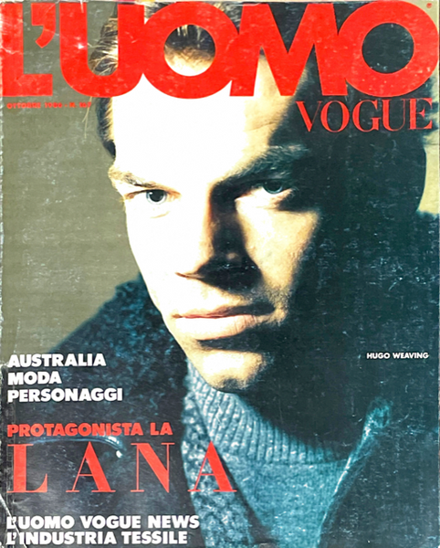 L'UOMO VOGUE Magazine October 1986 #167 HUGO WEAVING Mario Testino