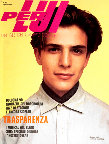 PER LUI Magazine April 1988 STEFANO TARTINI Mario Testino KOTO BOLOFO