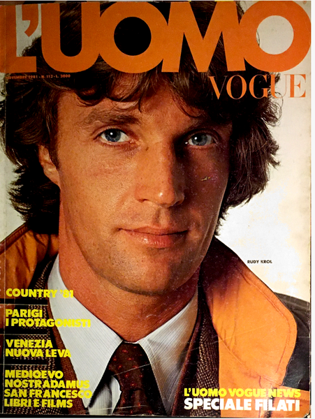 L'UOMO VOGUE Magazine November 1981 RUDY KROL Aldo Fallai HERB RITTS S