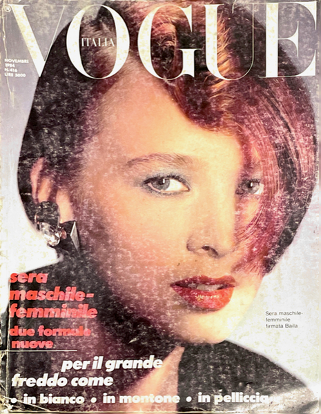 VOGUE Magazine Italia November 1984 Stella Goodall IMAN Suzanne Lanza