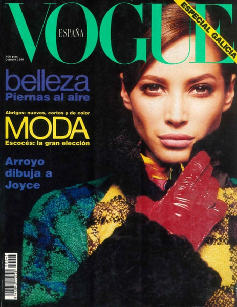 VOGUE Spain Magazine October 1991 CHRISTY TURLINGTON Carmen Schwarz TE