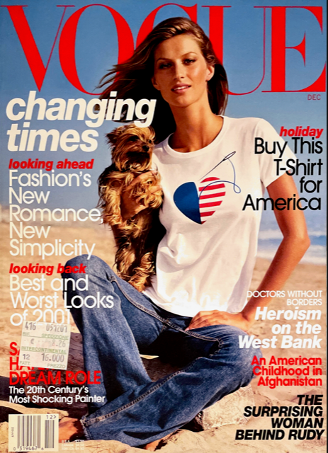 VOGUE Magazine US December 2001 GISELE BUNDCHEN Carmen Kass LIYA KEBED